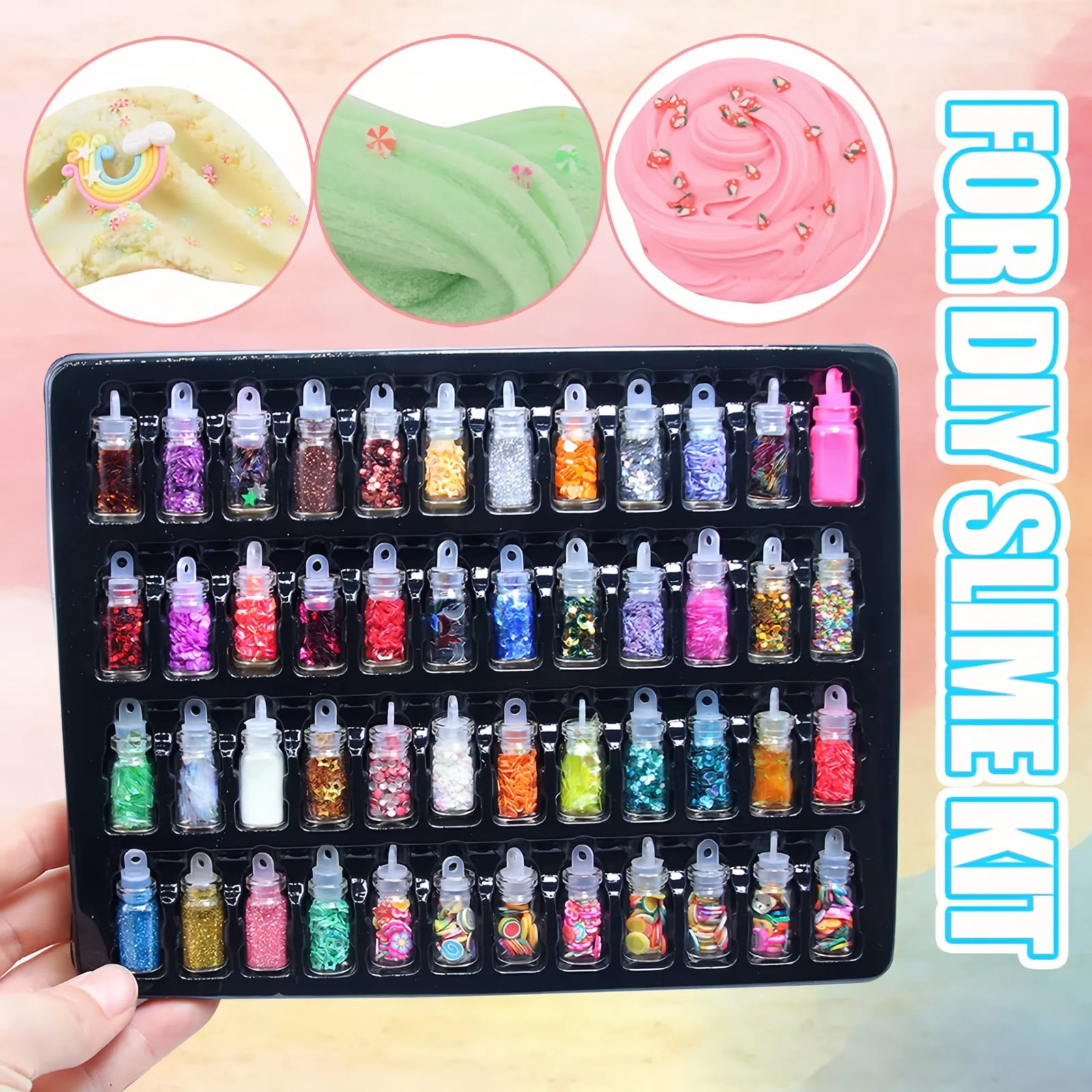 48Pcs Slime Charms Kit for Girls, Glitter Beads Sequins Add-ins for DIY ...
