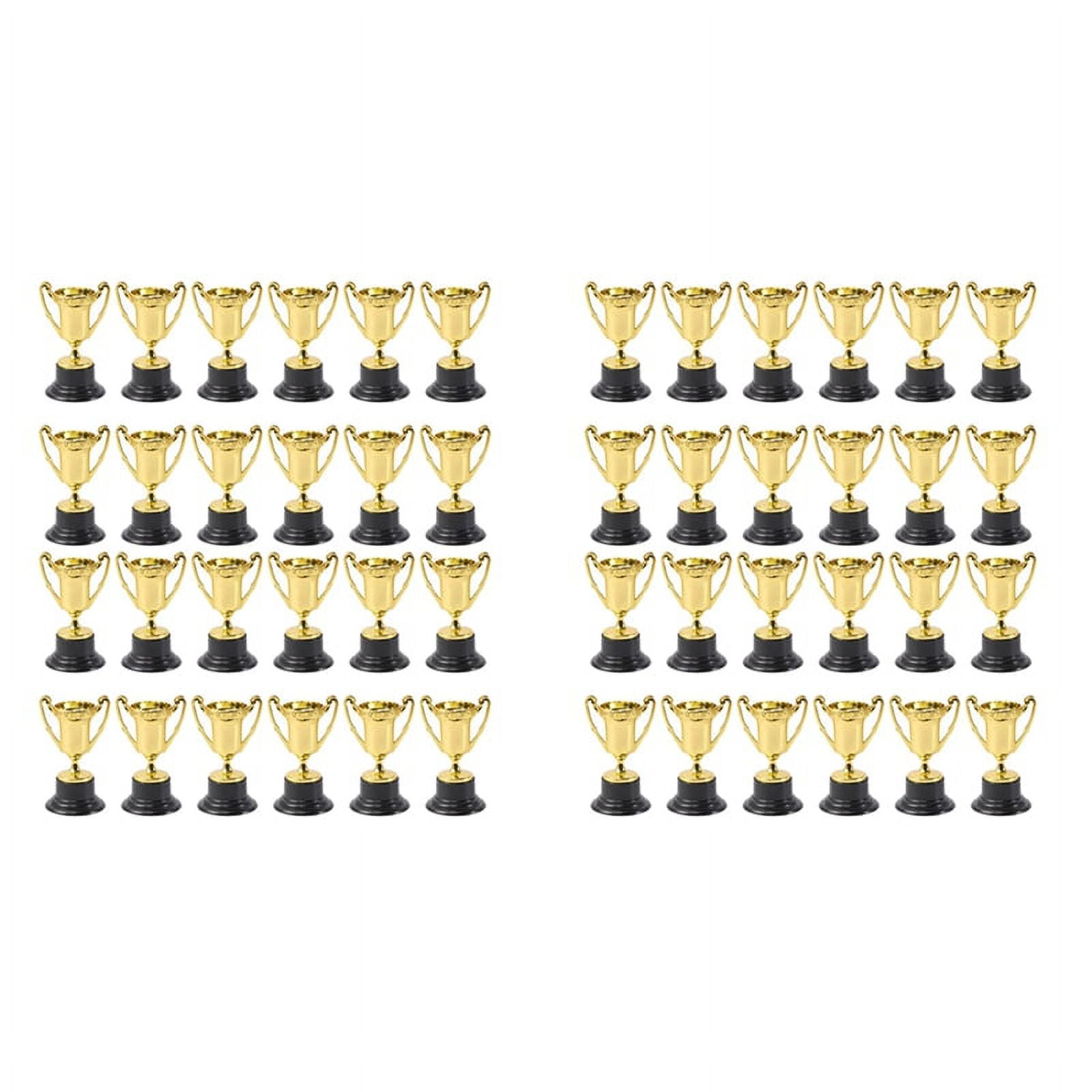 48Pcs Golden Mini Award Trophy Prizes Decor Plastic Reward Prizes ...