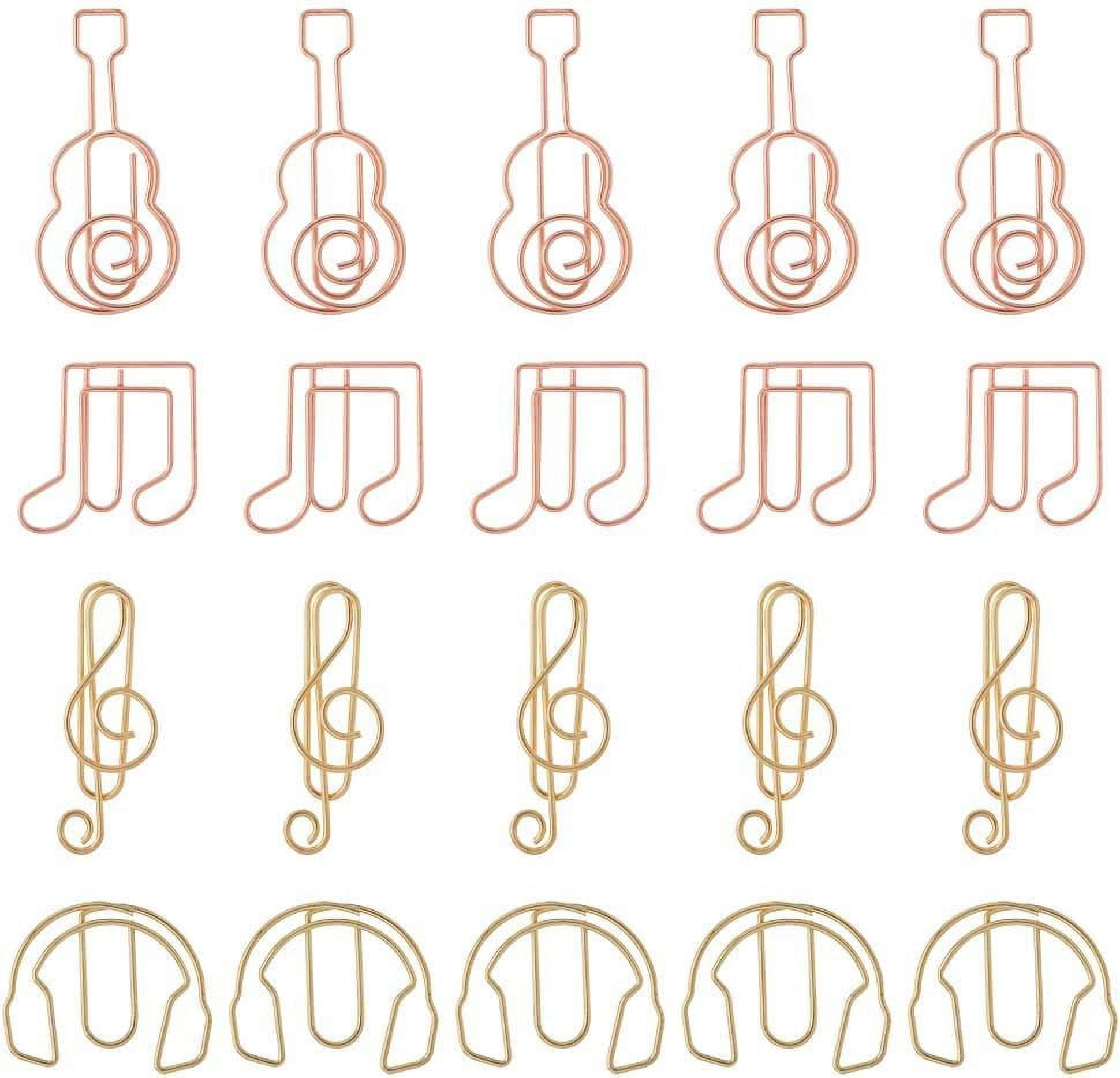 48Pcs Guitar Paper Clips Holder Funny Music Note Bookmark Marking ...