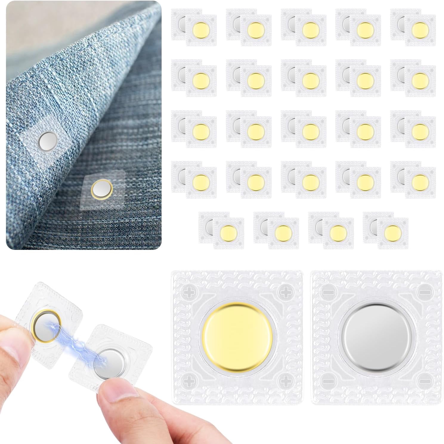 48Pcs Hidden Magnetic Snaps Closures for Sewing,1.18 in Magnets Snap ...