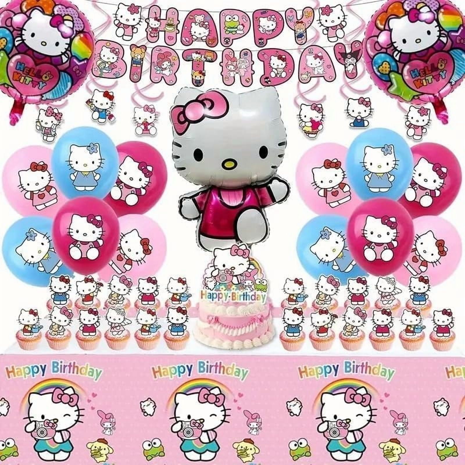 48Pcs - Kitty Birthday Party Decorations Set, with Banner, Balloons ...