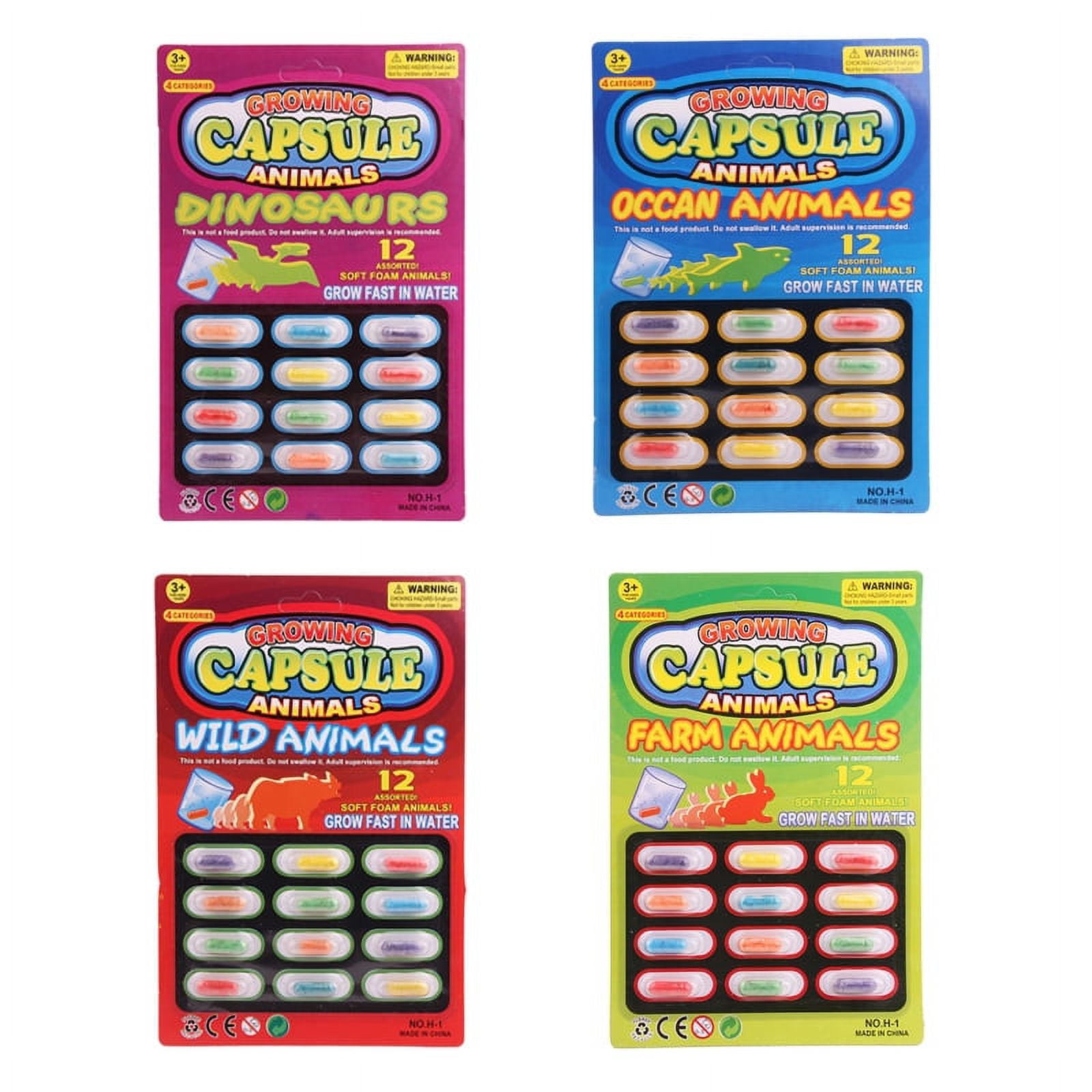 48Pcs Magic Capsules Dinosaur Sea Farm Forest Animal Capsules Water ...