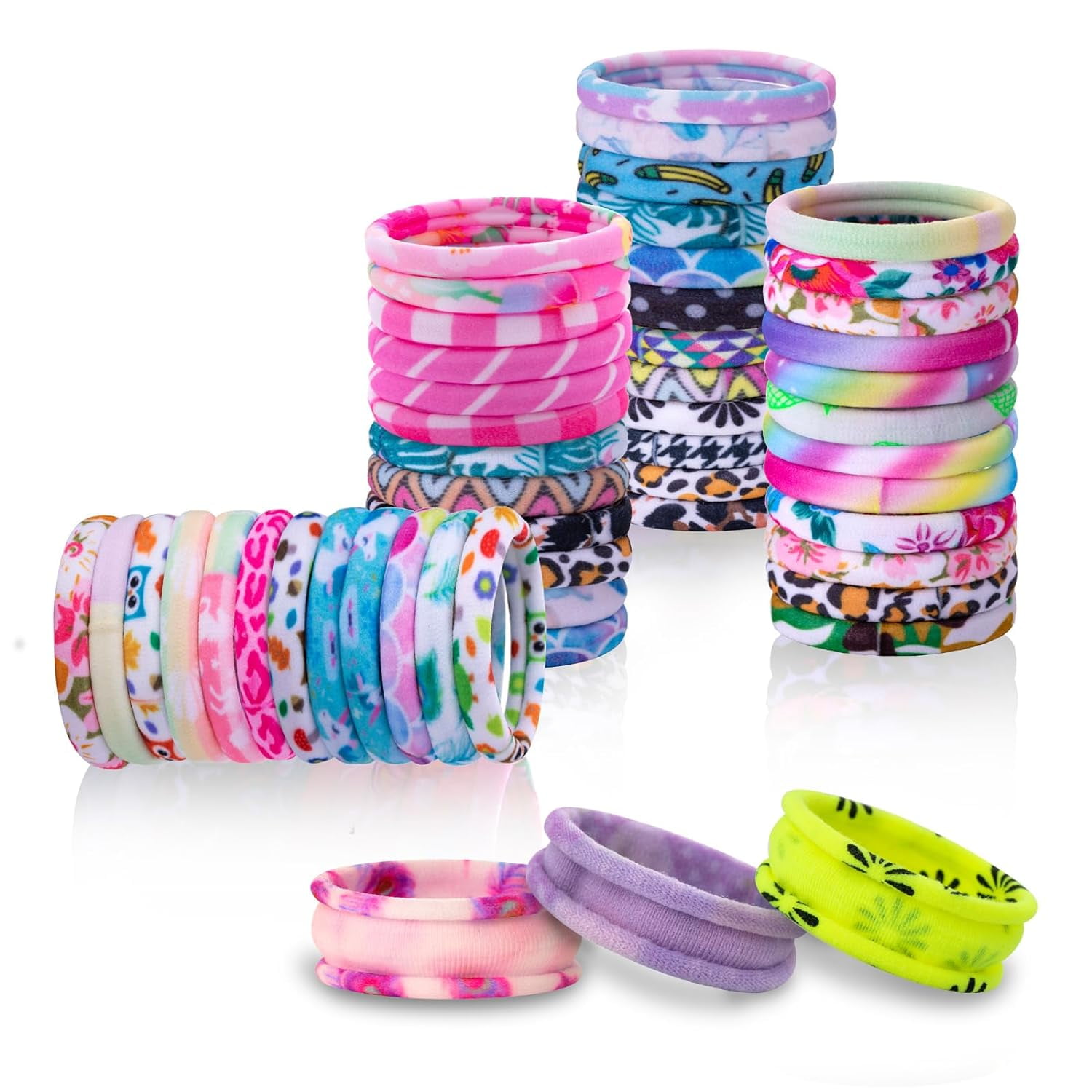 48Pcs No-Slip Seamless Ponytail Holders & Long Lasting Braids ...
