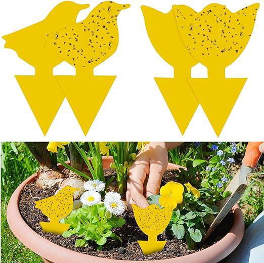 48Pcs Plug-in Fly Trap Yellow Plates Yellow Sticker Plant Protection ...