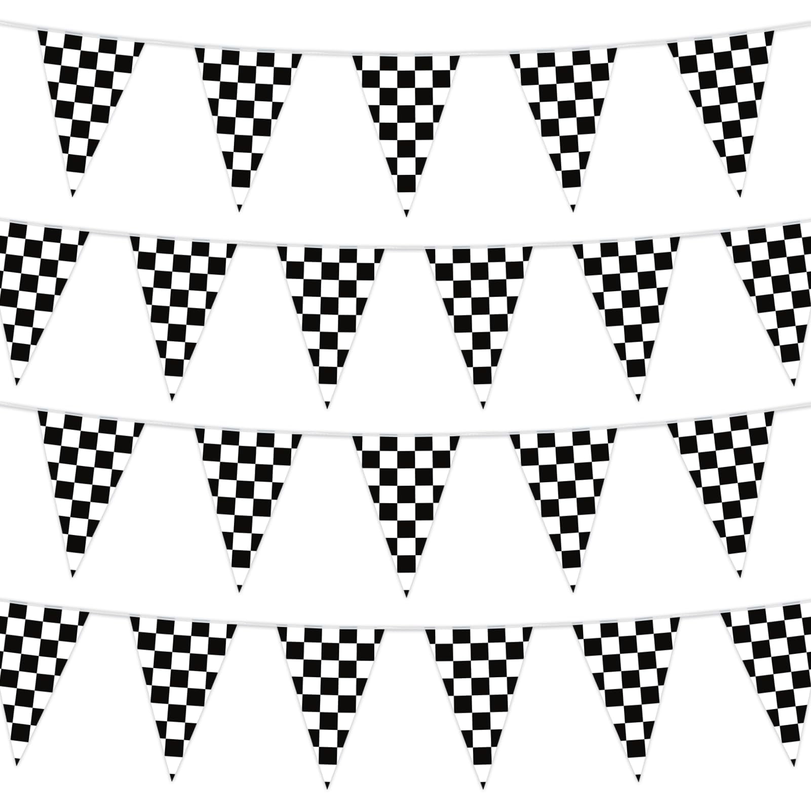 48Pcs Race Cars CORNET Flag, Black And White Flag Banner Race Car ...