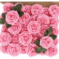 48Pcs Realistic Artificial Rose Flowers with Stems, True Touch Foam ...