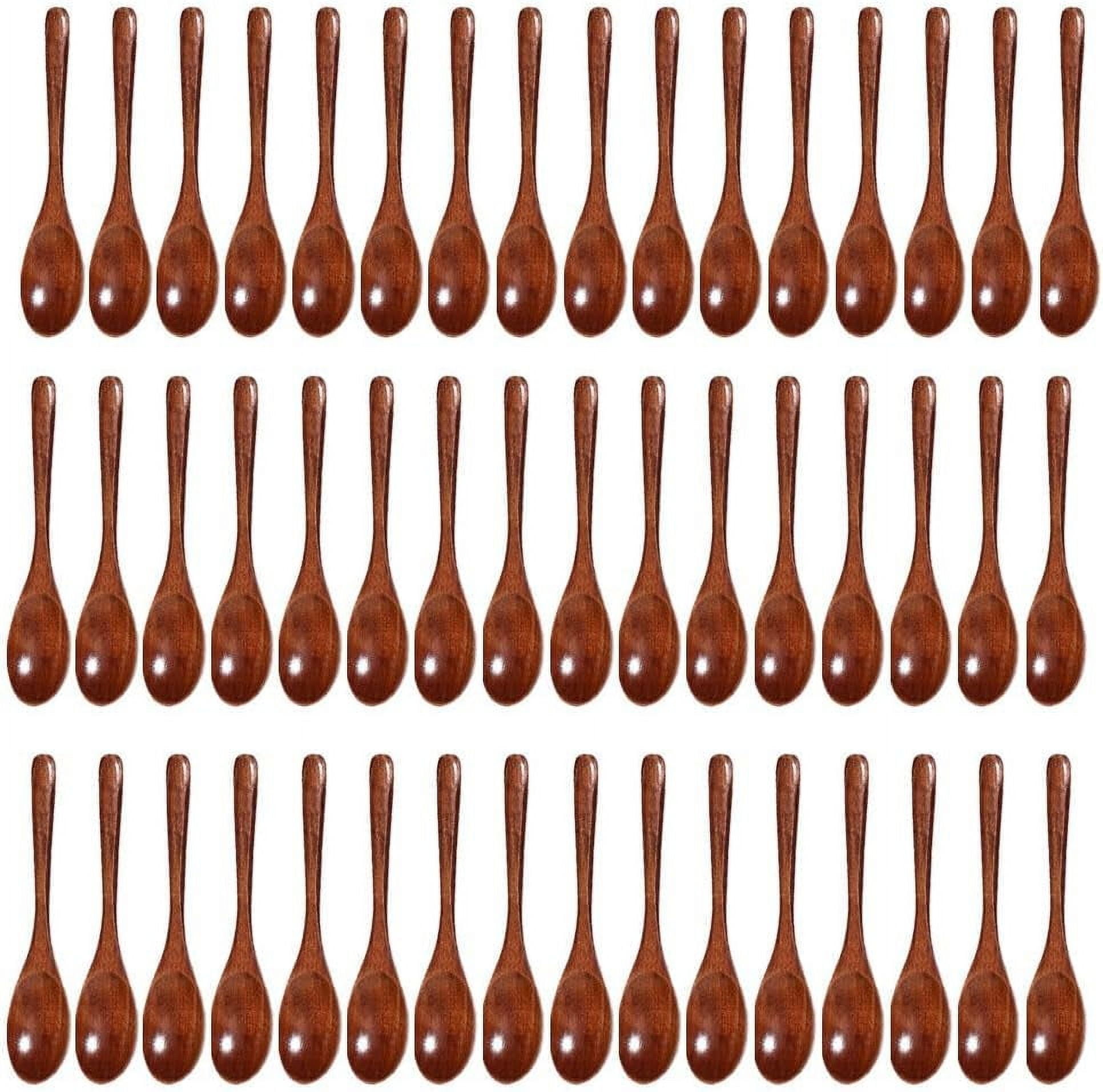 48Pcs Small Wooden Spoons for Eating 6 Inch Wood Teaspoon Handmade ...