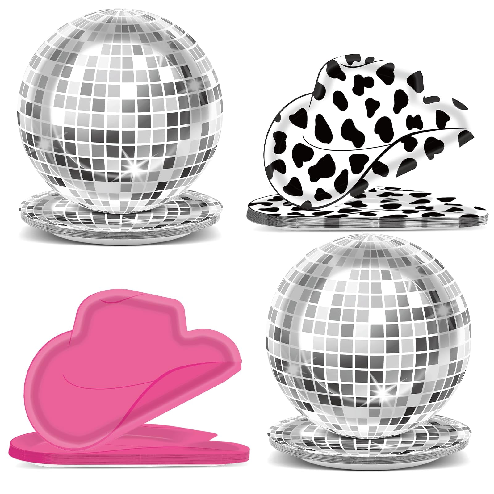 48Pcs Western Cowgirl AJH3 Party Paper Plates for Western Party ...