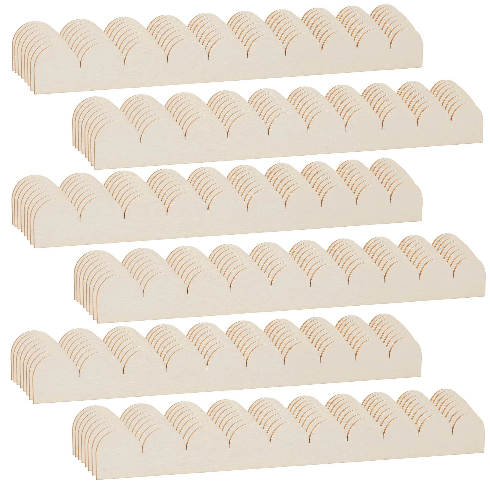 48Pcs Wood Decorative Wood Strip Fan Shape DIY Decorative Strip Fade ...