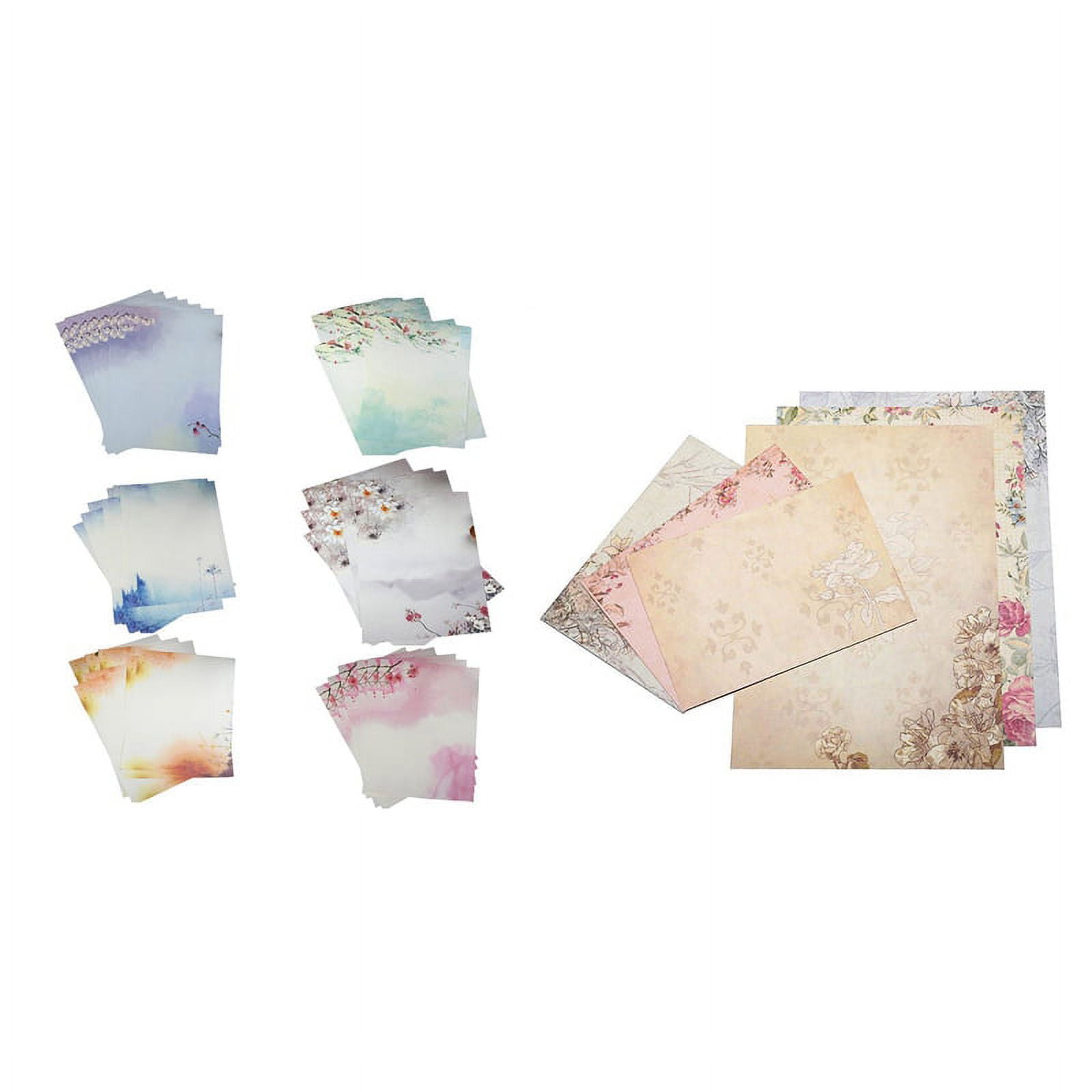 48Pcs Writing Stationery Paper & 1 Set Vintage Stationery Sets with ...