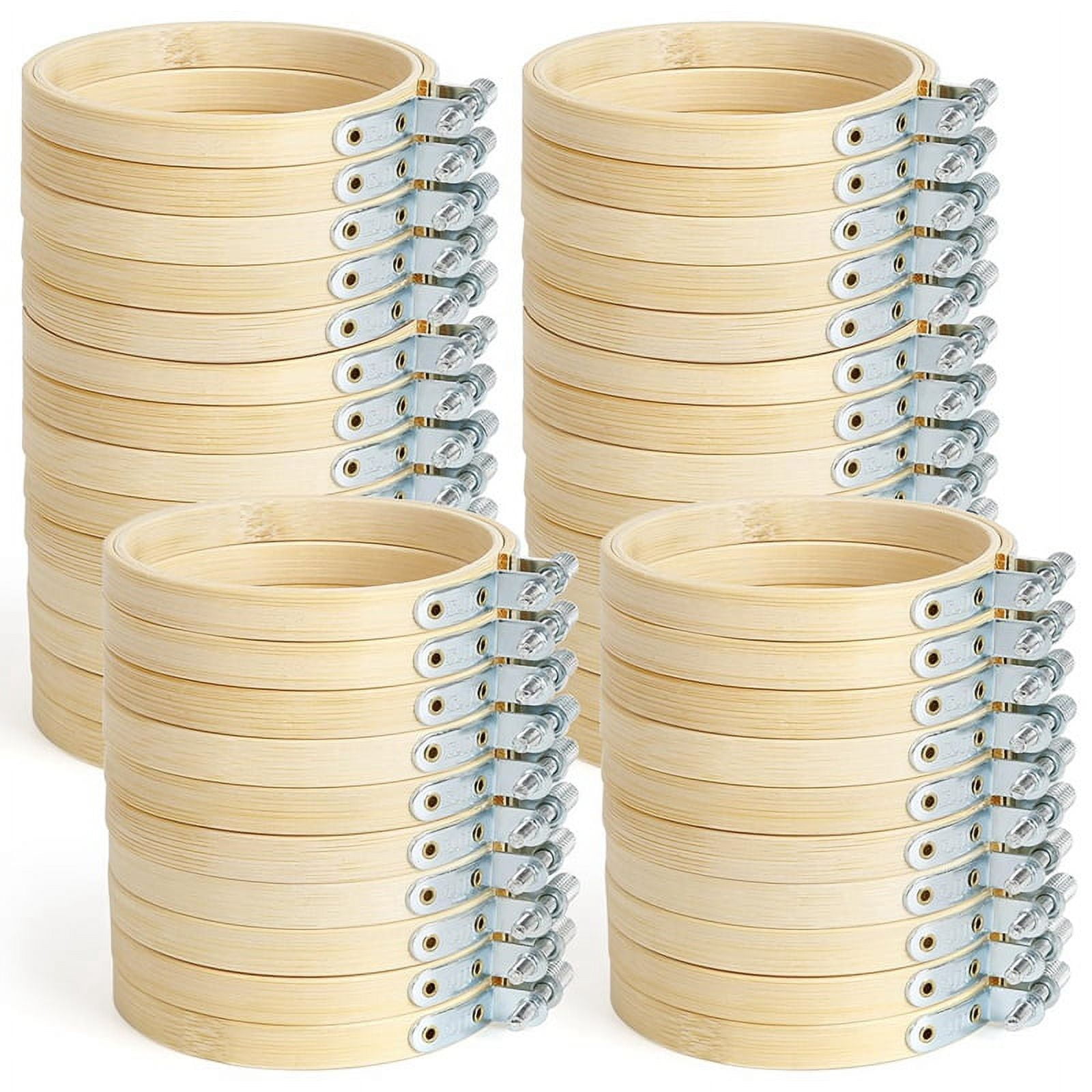 48Pieces 3Inch Embroidery Hoop Mini Embroidery Hoop Bamboo Round Hoop ...