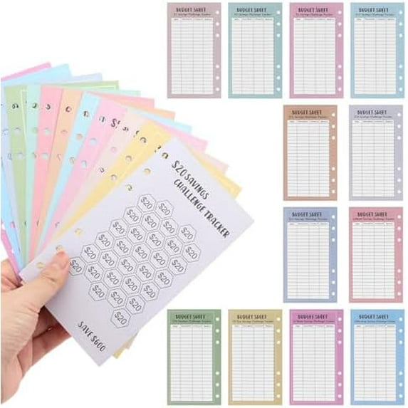 48Sheets Money Saving Challenge Binder Trackers for 6 Ring A6 Binders ...