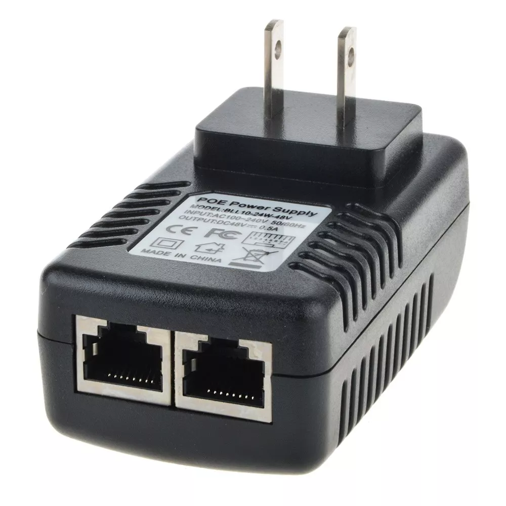 48V 0.5A Wall Plug POE Injector Ethernet Adapter Power Supply US IP ...
