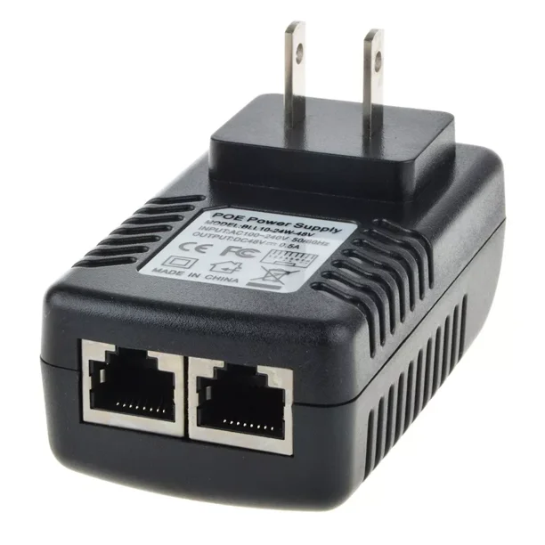48V 0.5A Wall Plug POE Injector Ethernet Adapter Power Supply US IP ...