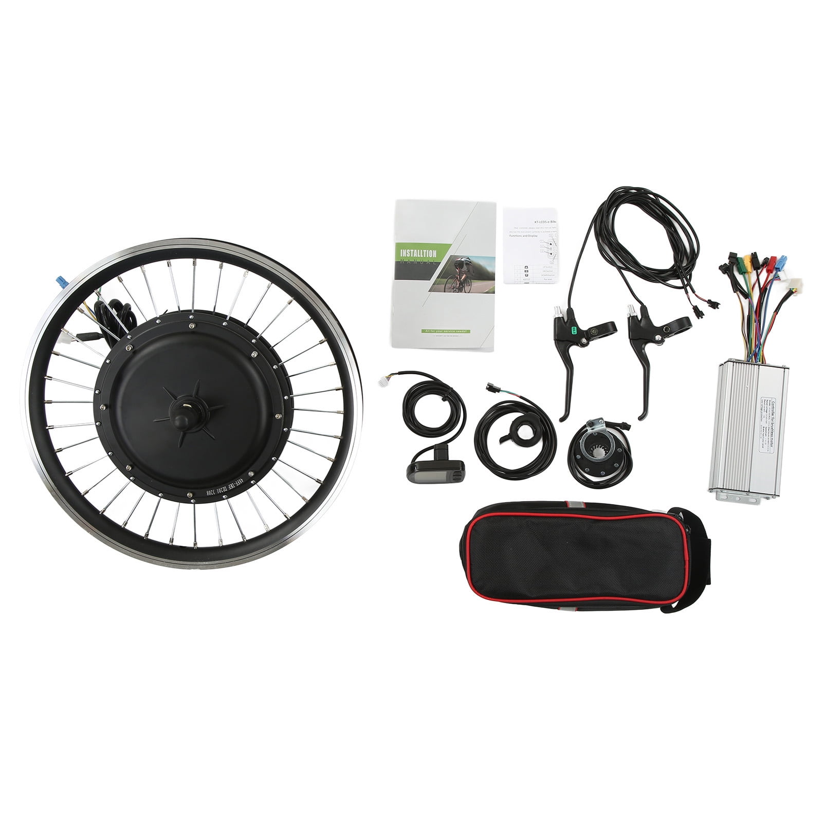 48V 1000W Electric Bike Kit Front Wheel Motor Controller Thumb Throttle ...