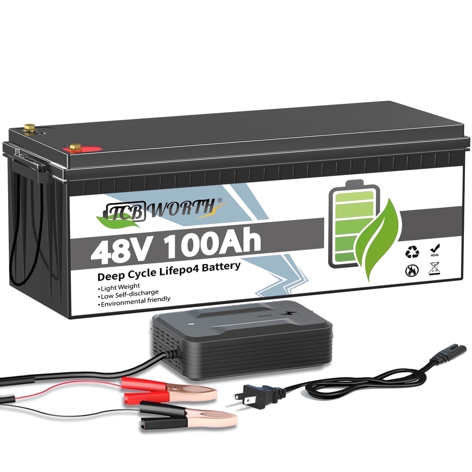 48V 100Ah Golf Carts LiFePO4 Battery,200A BMS,TCBWORTH Lithium ...
