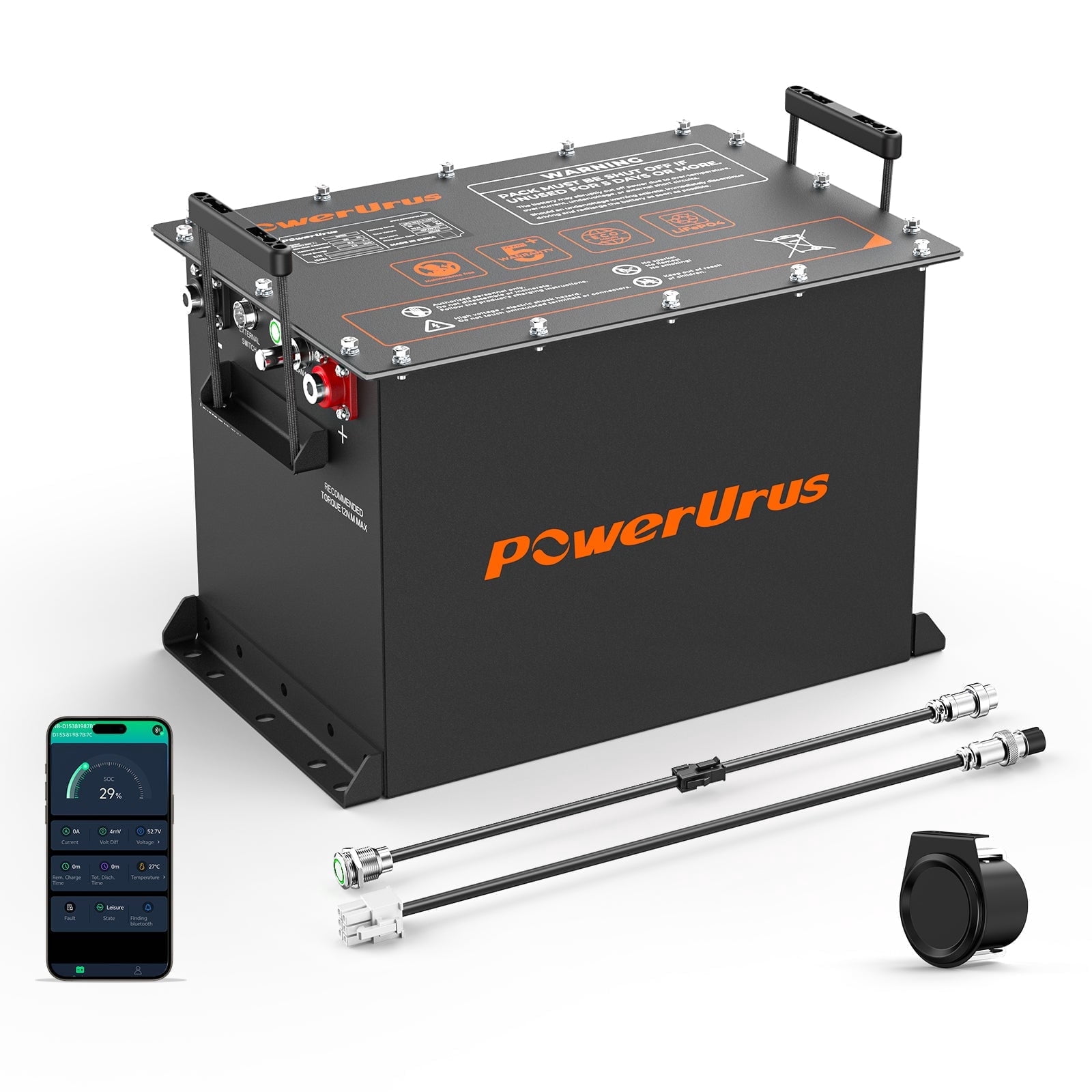 48V 100Ah Lithium Golf Cart Battery, PowerUrus 48V Lithium Golf Cart ...