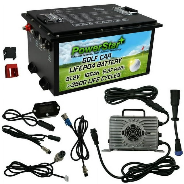 48V 105AH LifePo4 Club Car Lithium Battery Bundle - 22A Charger ...