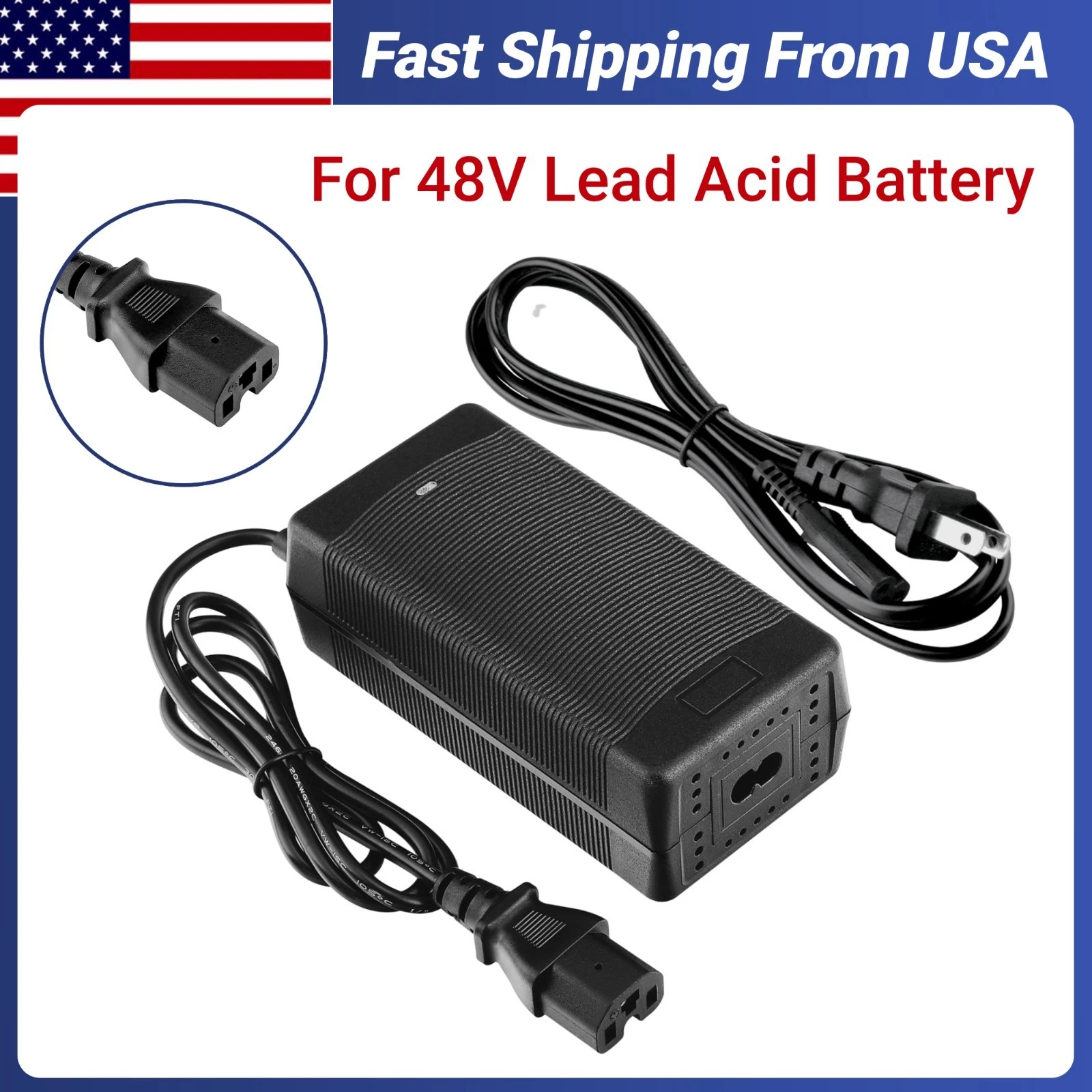 48V 12AH Lead Acid Battery Charger for Electric Bicycle Motor Bike - 3 ...