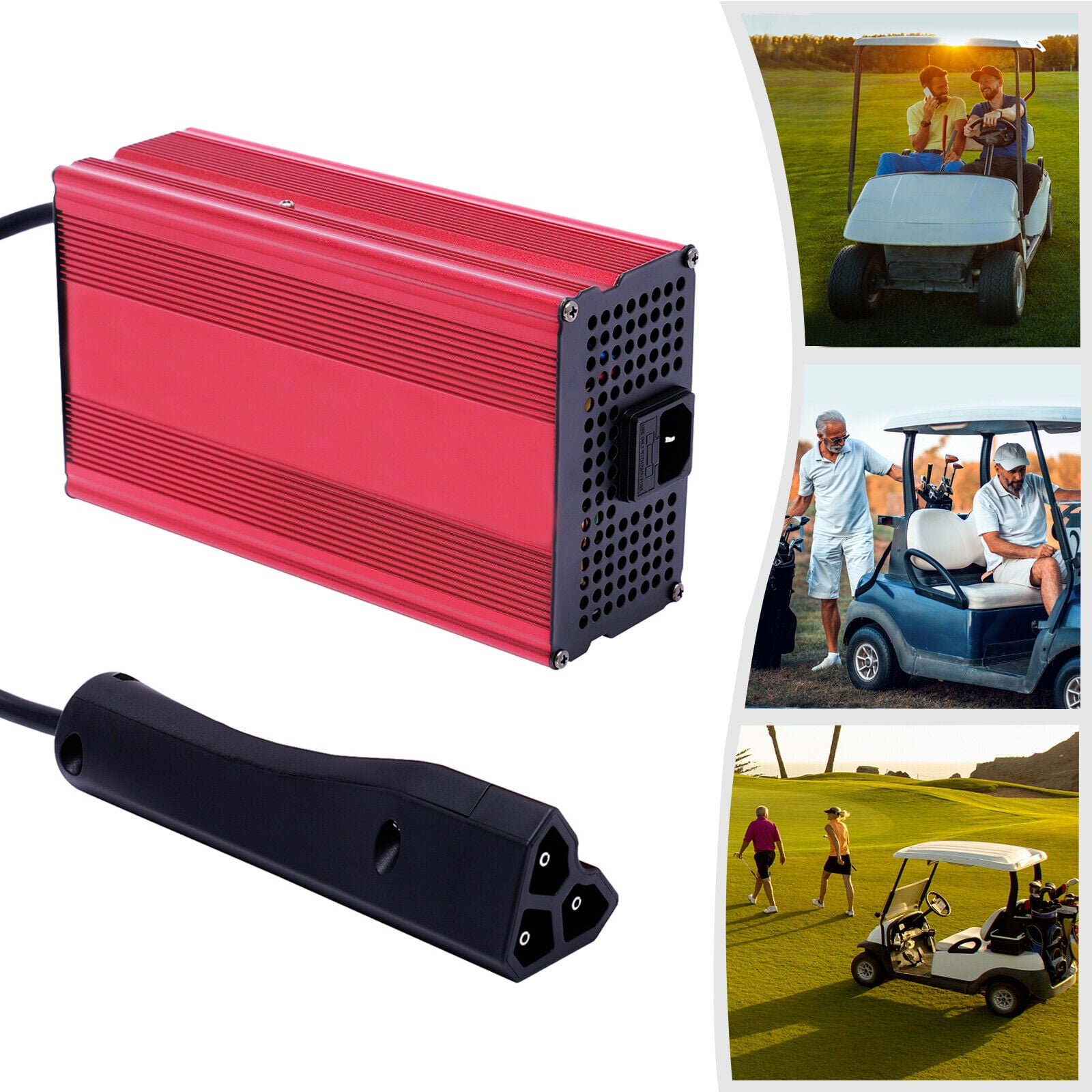 48V 15A For EZGO Golf Cart Battery Charger Smart Charger 3 Pin Triangle ...