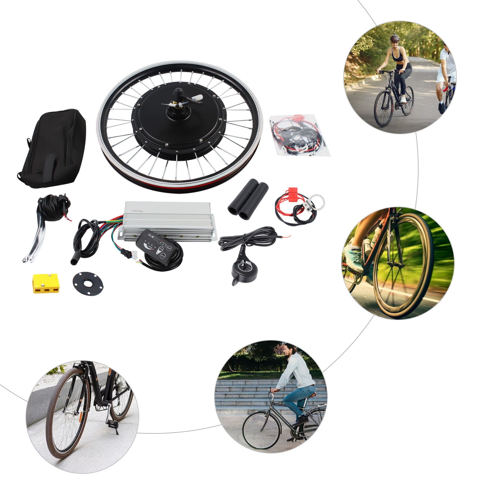 48V 20" E-Bike Conversion Kit 1000W W/ LED Electric Bike Motor Front ...