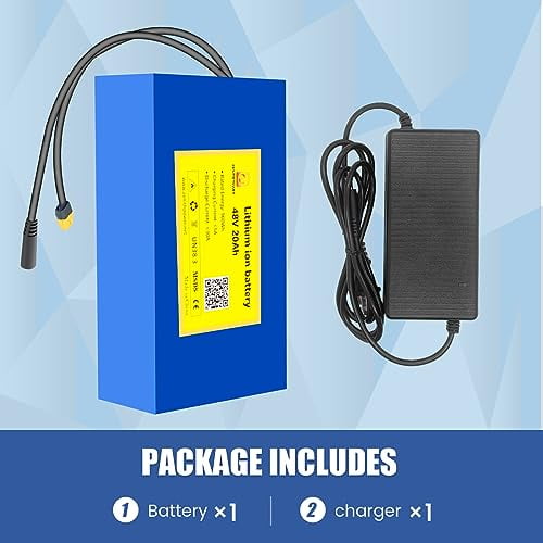 48V 20Ah Ebike Battery 48 Volt Lithium Battery for E Bike Electric Bicycle with 30A BMS 54.6V 3A ...