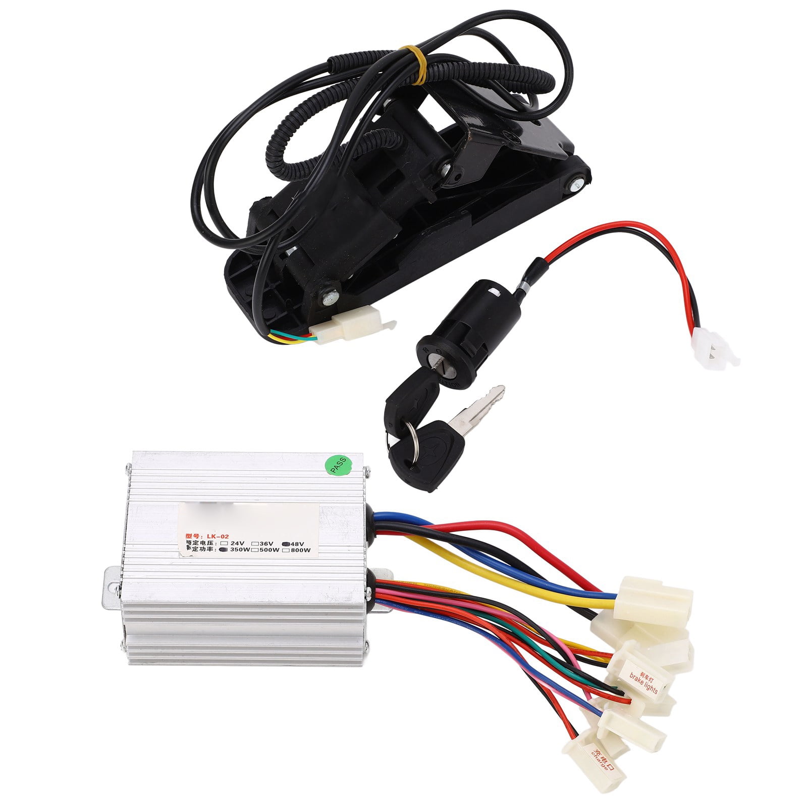 48V 350W Brush Speed Motor Conversion Controller Kit with Throttle Pedal for Electric Bike ...