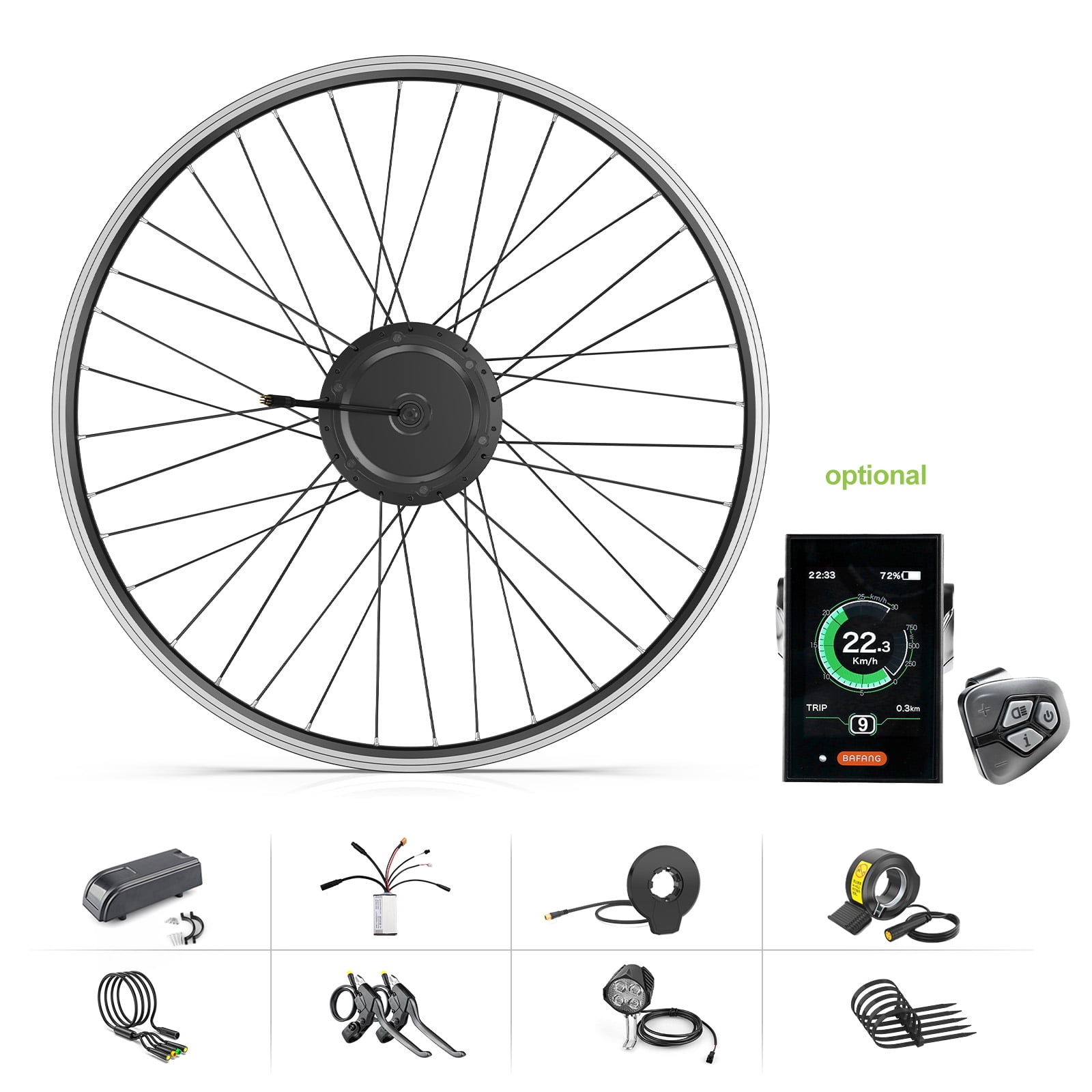 48V 500W Bafang Bicycle Conversion Kits 26" Front Wheel Hub Motor Kits ...