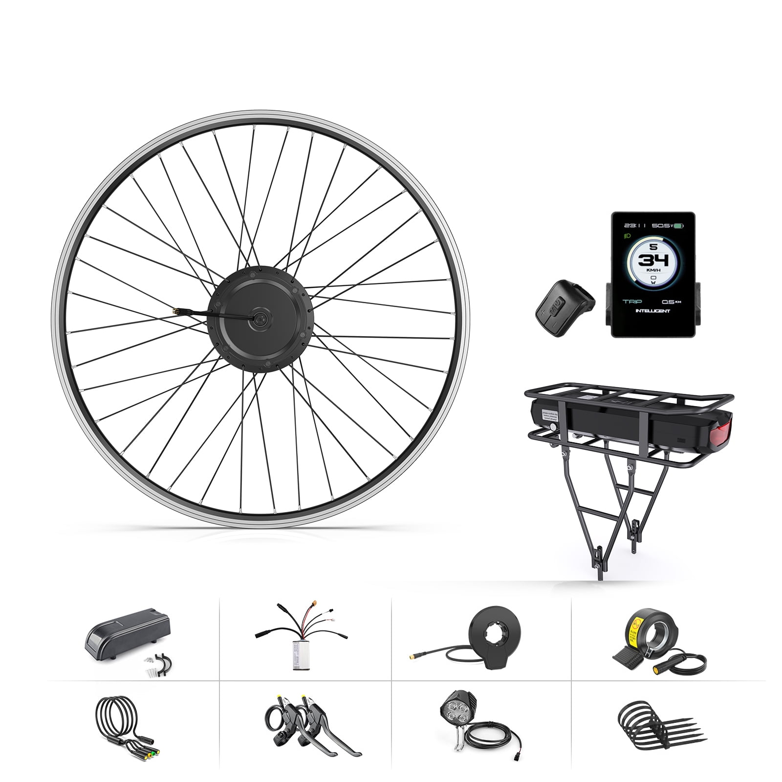 48V 500W Bafang Bicycle Conversion Kits 26" Front Wheel Hub Motor Kits ...