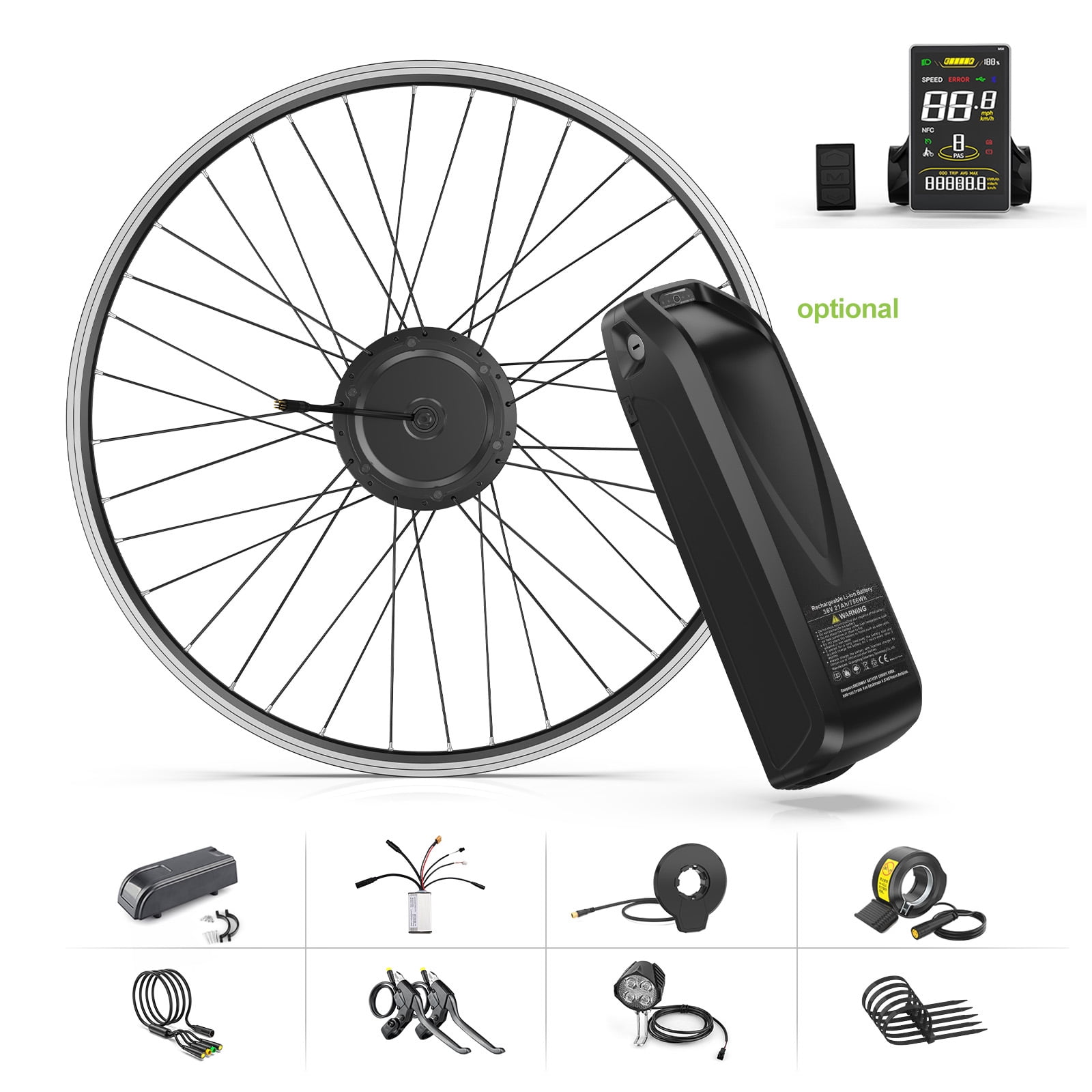 48V 500W Bafang Bicycle Conversion Kits 26" Front Wheel Hub Motor Kits ...