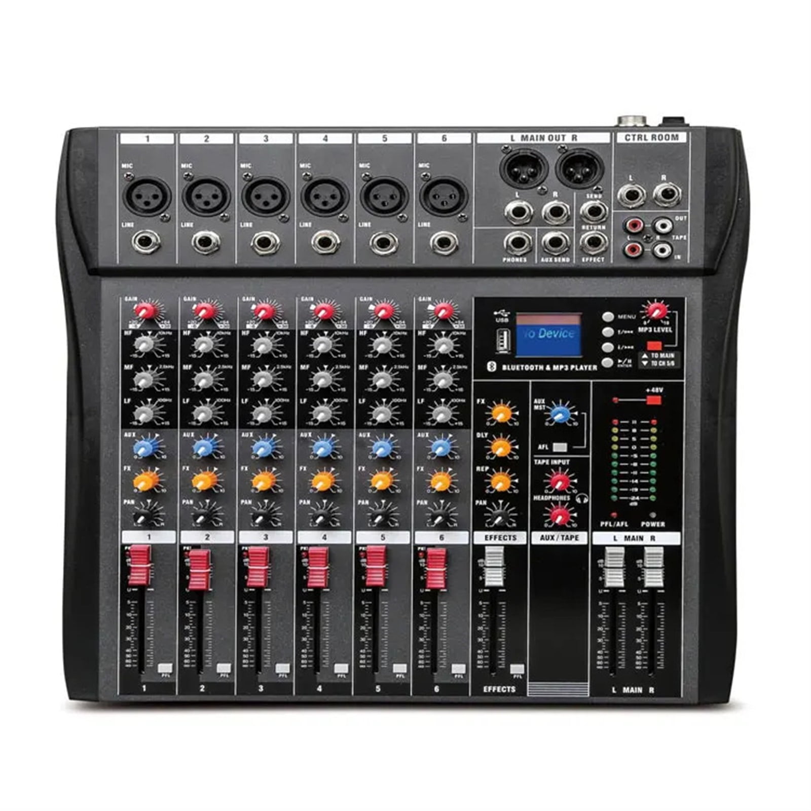 48V 6/8/12 Channels Professional Studio Au-dio Mixer USB DJ Sound ...