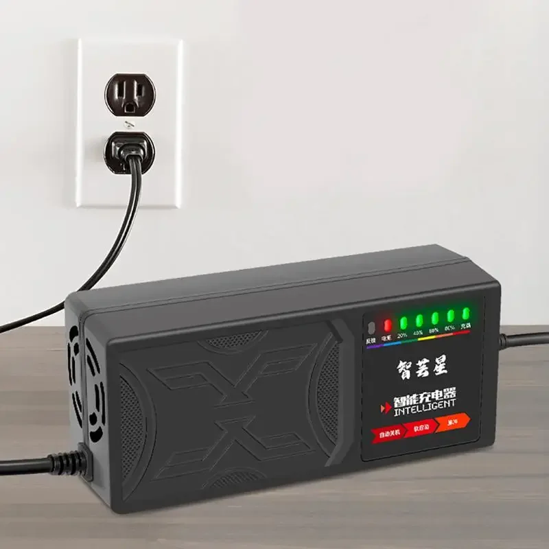 48V/60V 20AH E-Bike Charger with Temp Protection, Auto Shutdown & 7-LED Light - Walmart.com