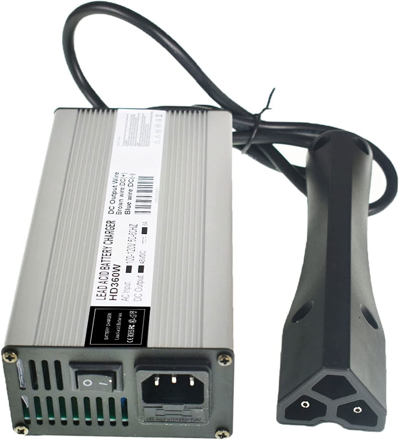 48V/6A Battery Charger with RXV Plug Replacement for EZGO Club Car DS ...