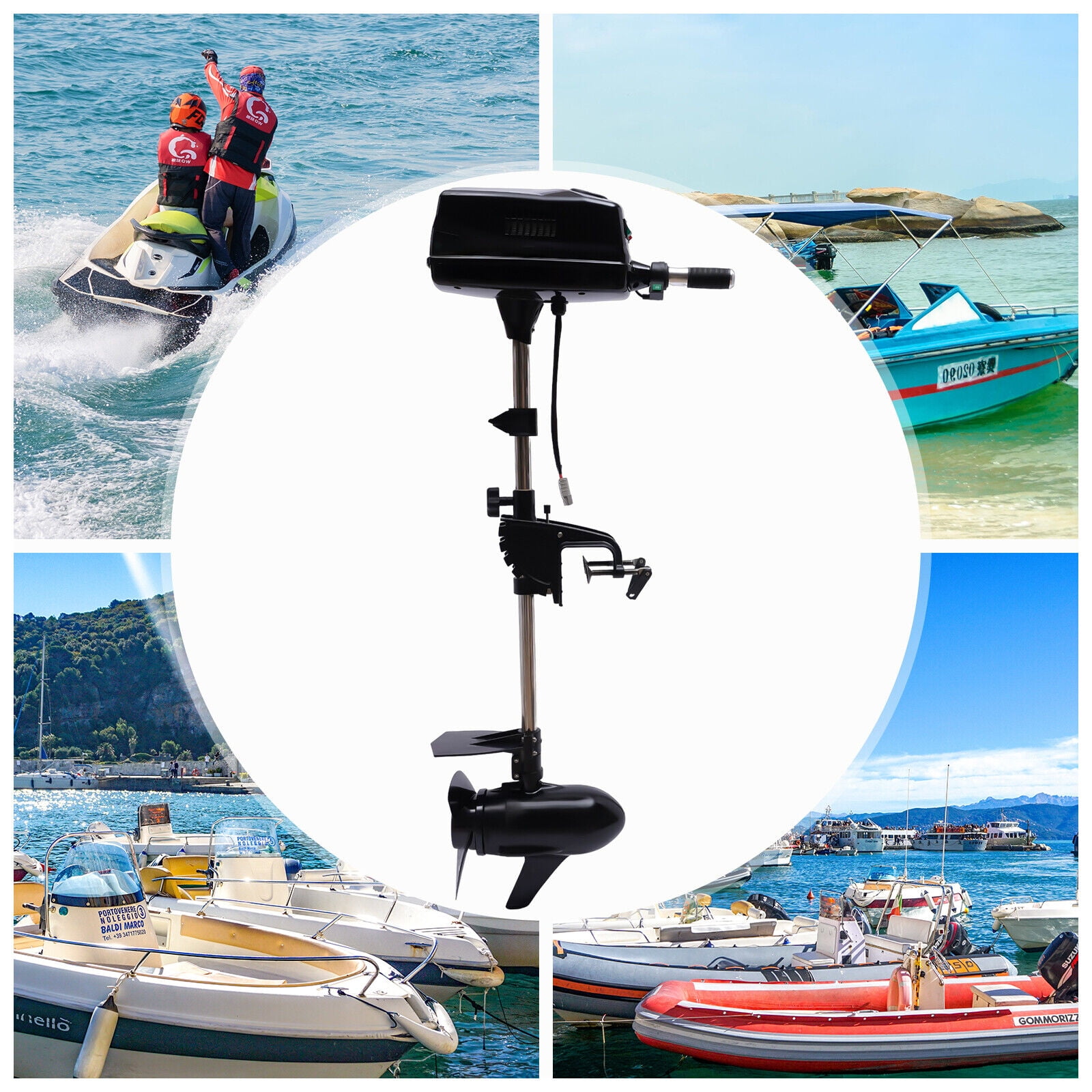 48V 8 HP Electric Outboard Motor Boat Engine 2200W Brushless Motor Anti ...