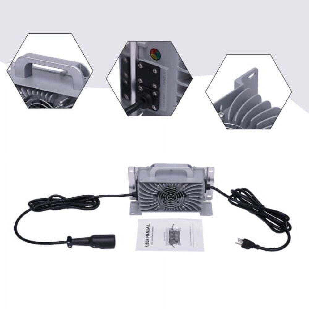 48V 900W Golf Cart Battery Charger & 3 Pin Connector Plug for Club Car ...
