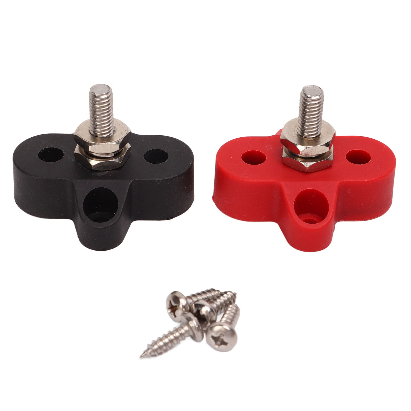 48V Battery Power Stud Red and Black Stainless Steel Post Single Stud Bus Bar Terminal Block for ...