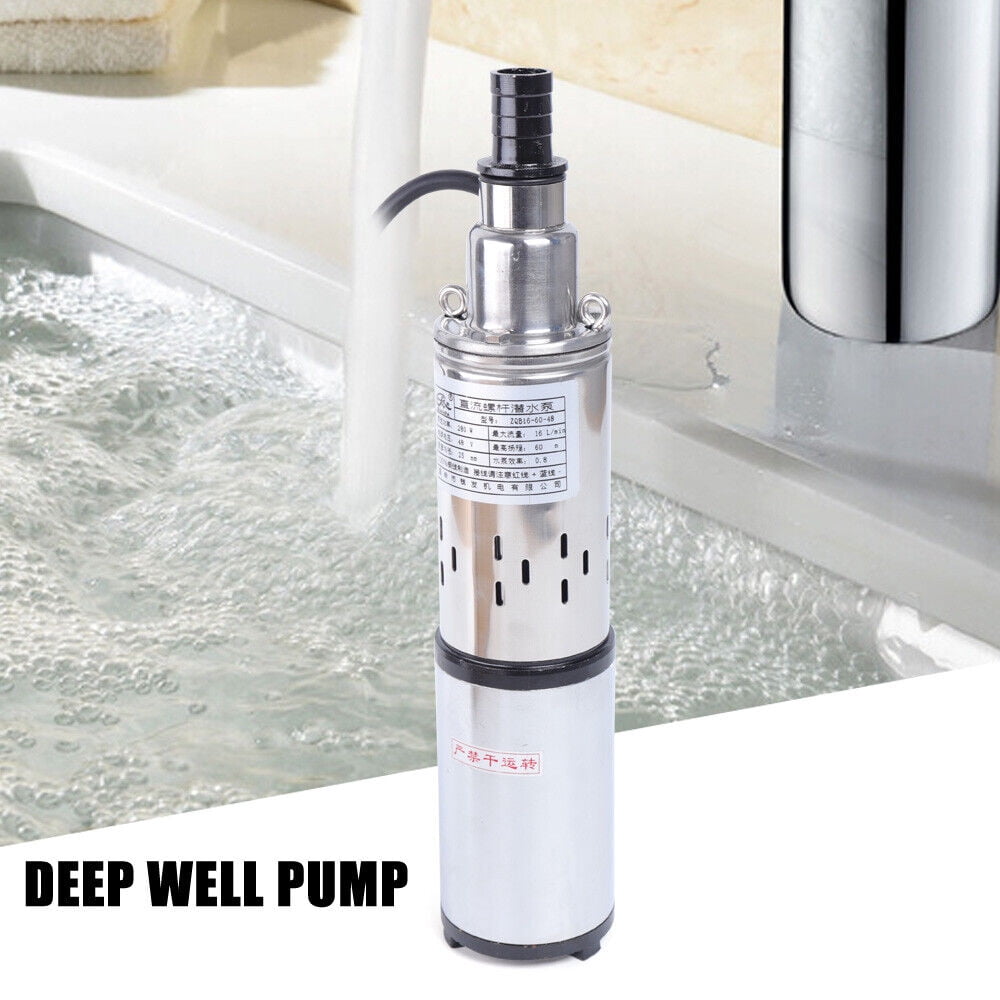 48V DC Solar Water Pump Deep Well Farm Ranch Submersible Bore Hole 16L ...