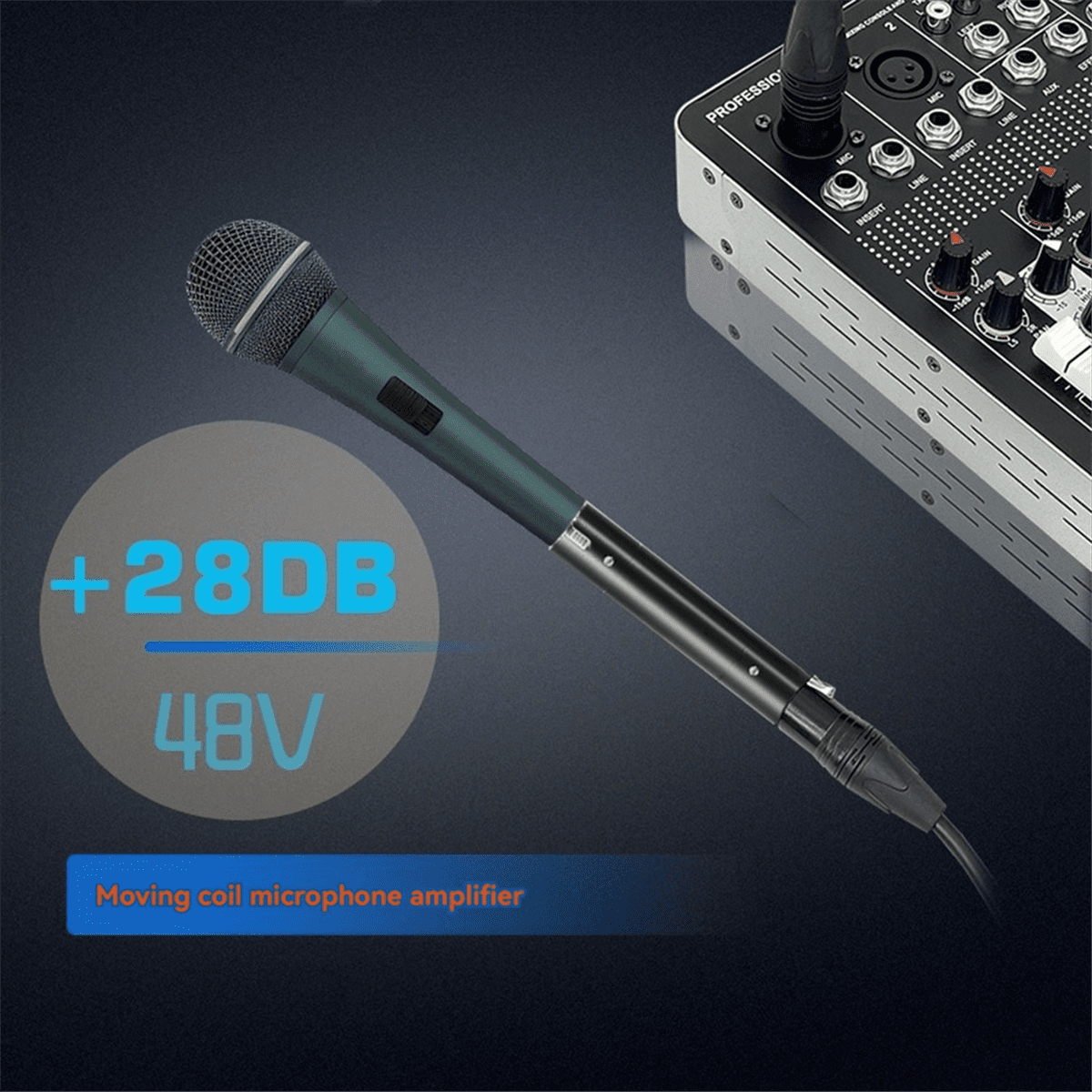 48V Microphone Dynamic Preamplifier for DM1 28DB Gain Mic Amplifier for ...