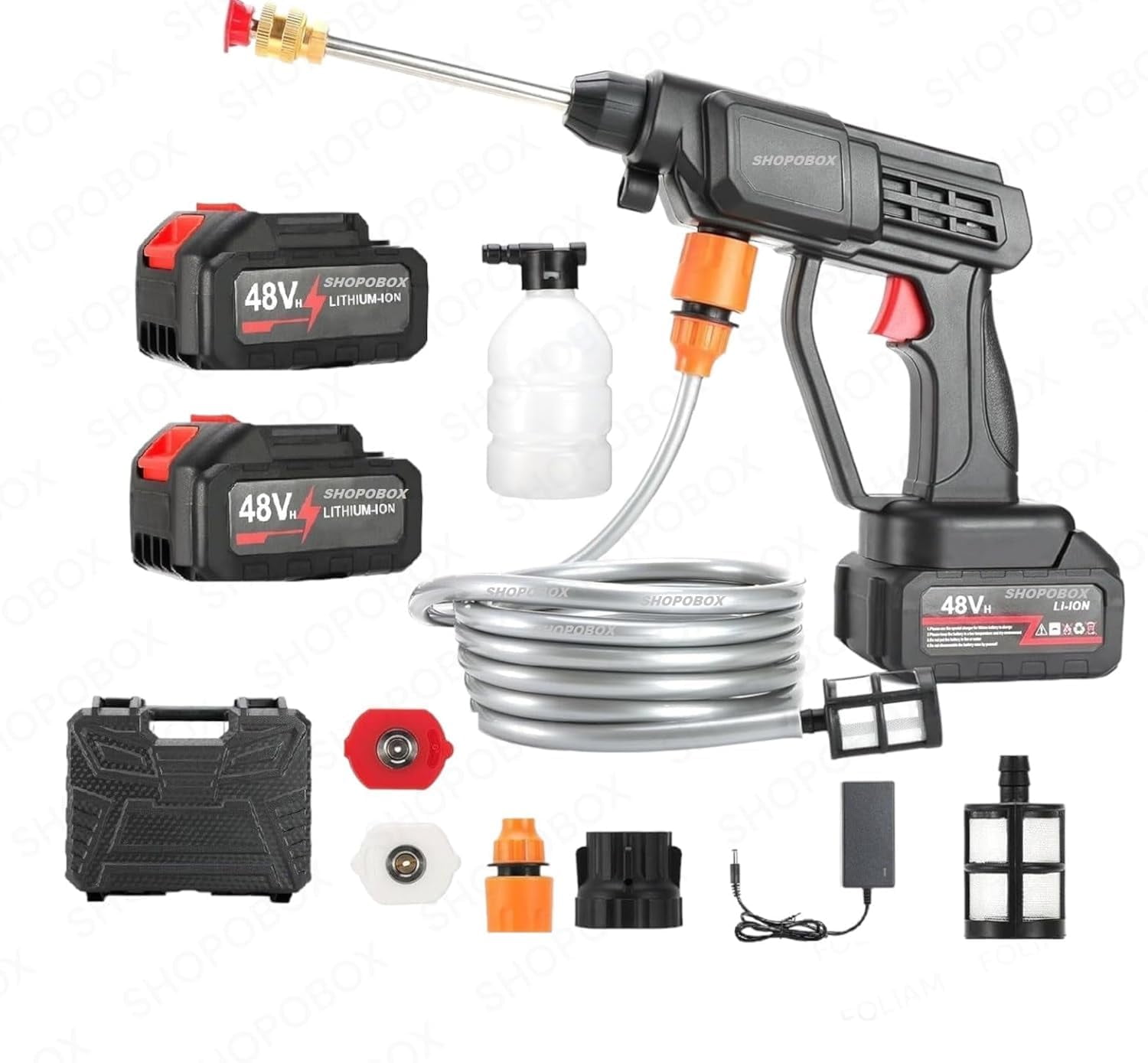 48V Portable Pressure Washer with Rechargeable 2 x Battery12000mah ...