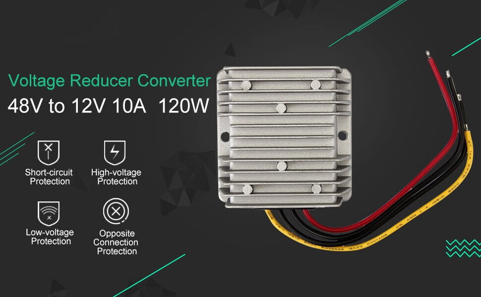 48V to 12V Voltage Reducer DC to DC 10A 120W Converter Regulator ...