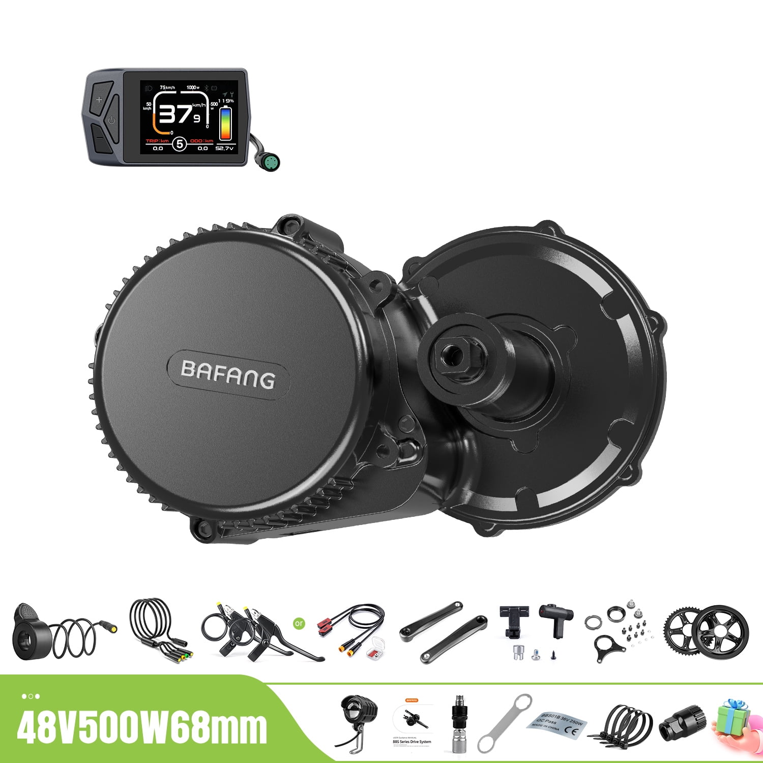 48V500W BAFANG BBS02B Mid Drive Motor Electric Conversion Kit with ...