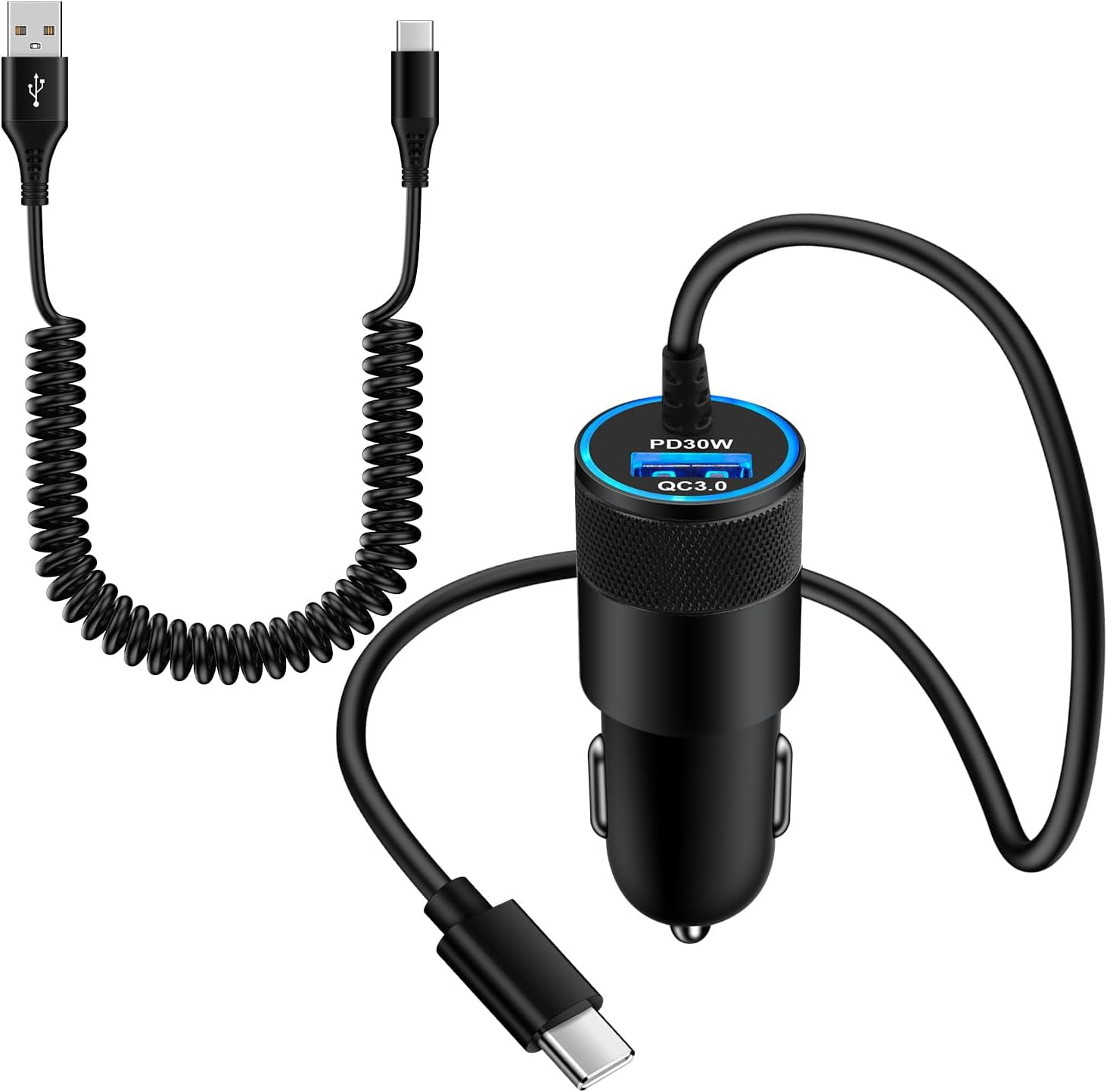 48W Android Auto Car Charger Adapter Fast Charging USB C Cable 3FT, 6FT ...