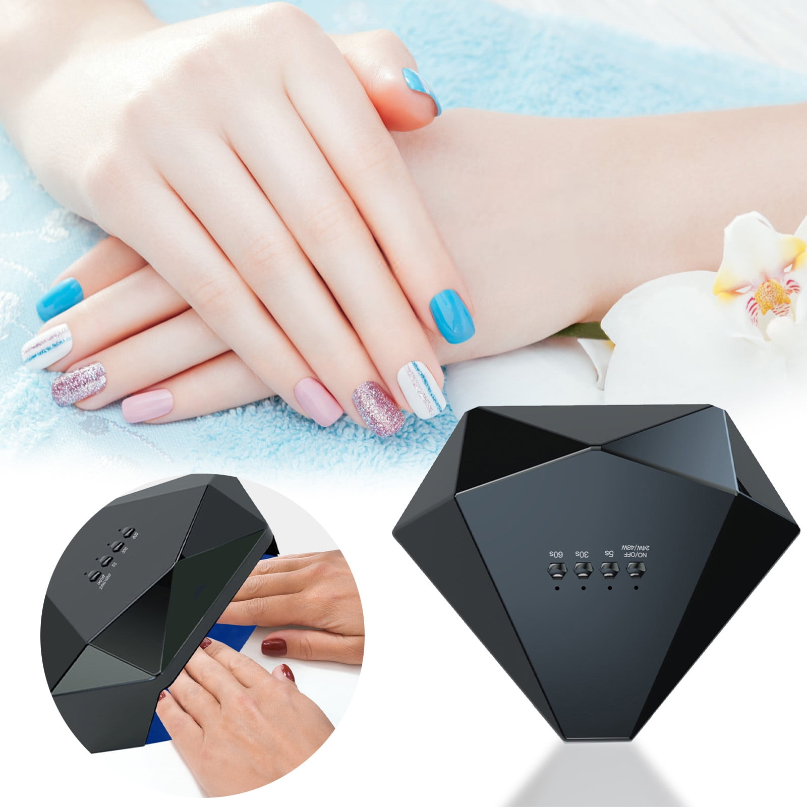 48W Intelligent Nail Art Light Induction Fast Drying Nail Art Light ...