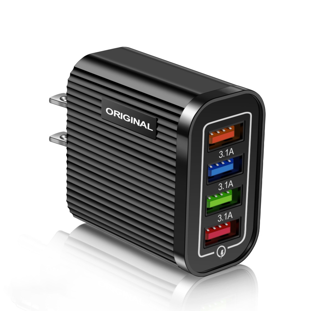 48W QC 3.0 4 USB Ports EU/US Plug Fast Charging Phone Quick Charger ...