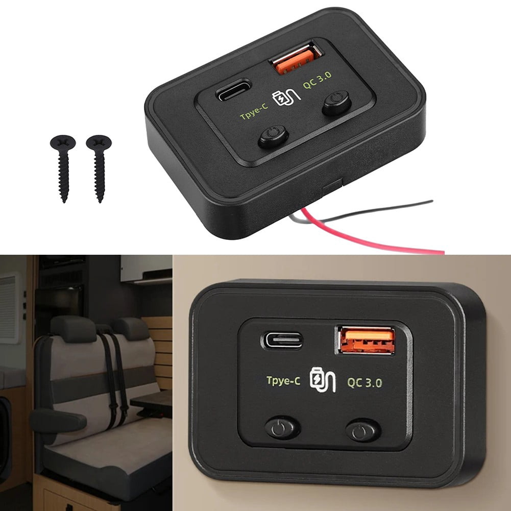 48W Quick Charger USB With On/off Button for Car Vehicles Boat SUV Bus ...