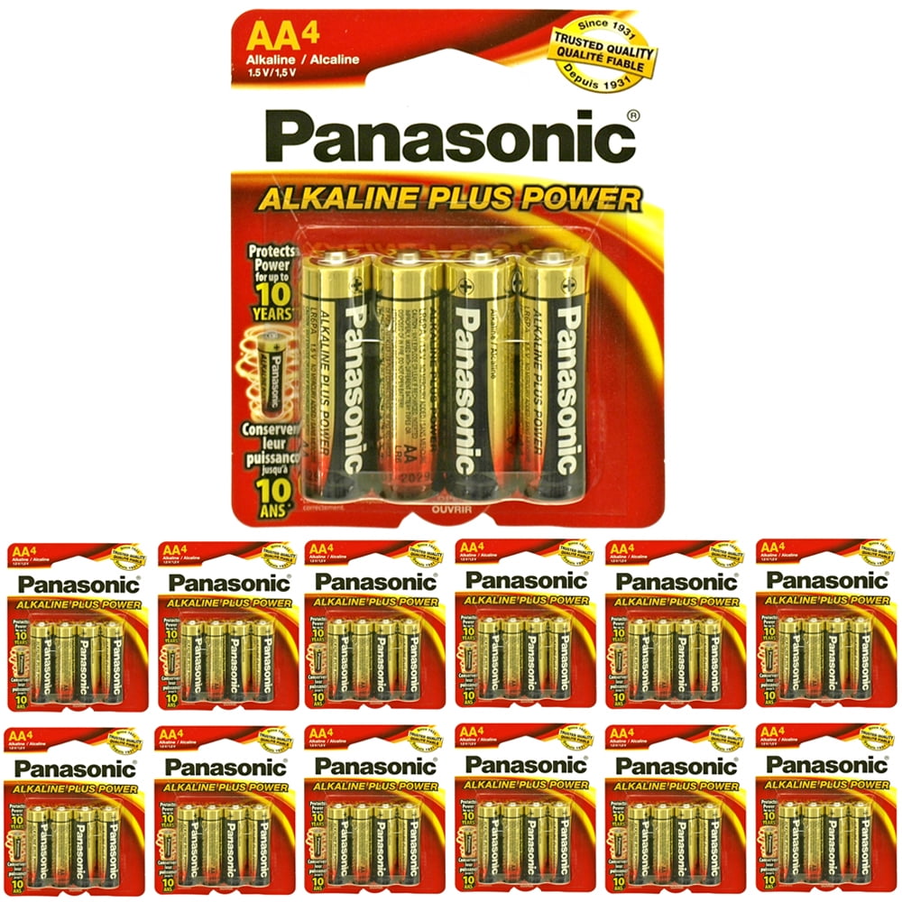 48X All Purpose Batteries Panasonic AA-4 Alkaline Plus Home Office ...