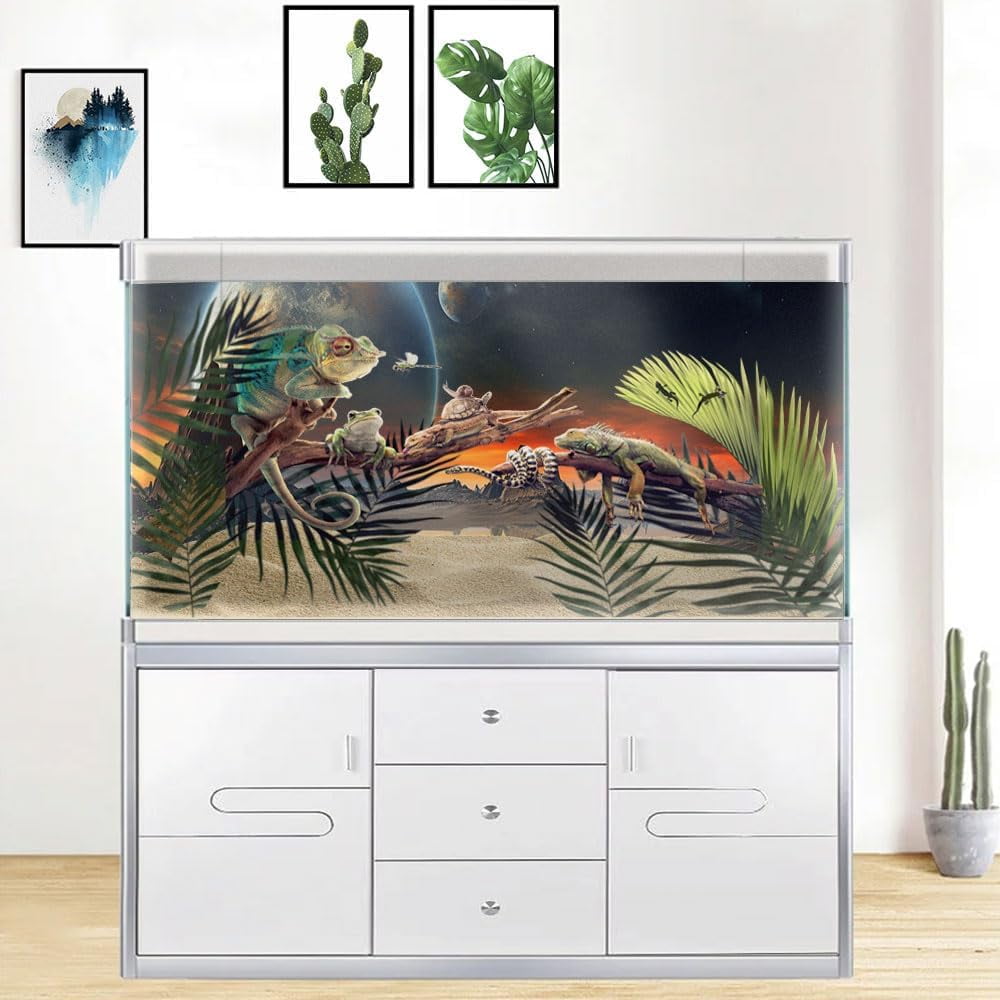 48X20IN Cosmic Aquarium Background, Cool Parallel Space Themed Fish ...
