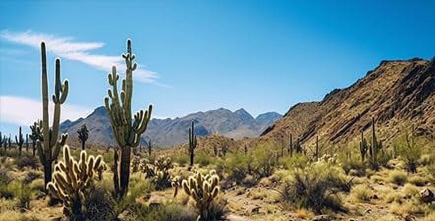 48X20IN, Reptile Habitat Background, Retro Desert Oasis Cactus ...