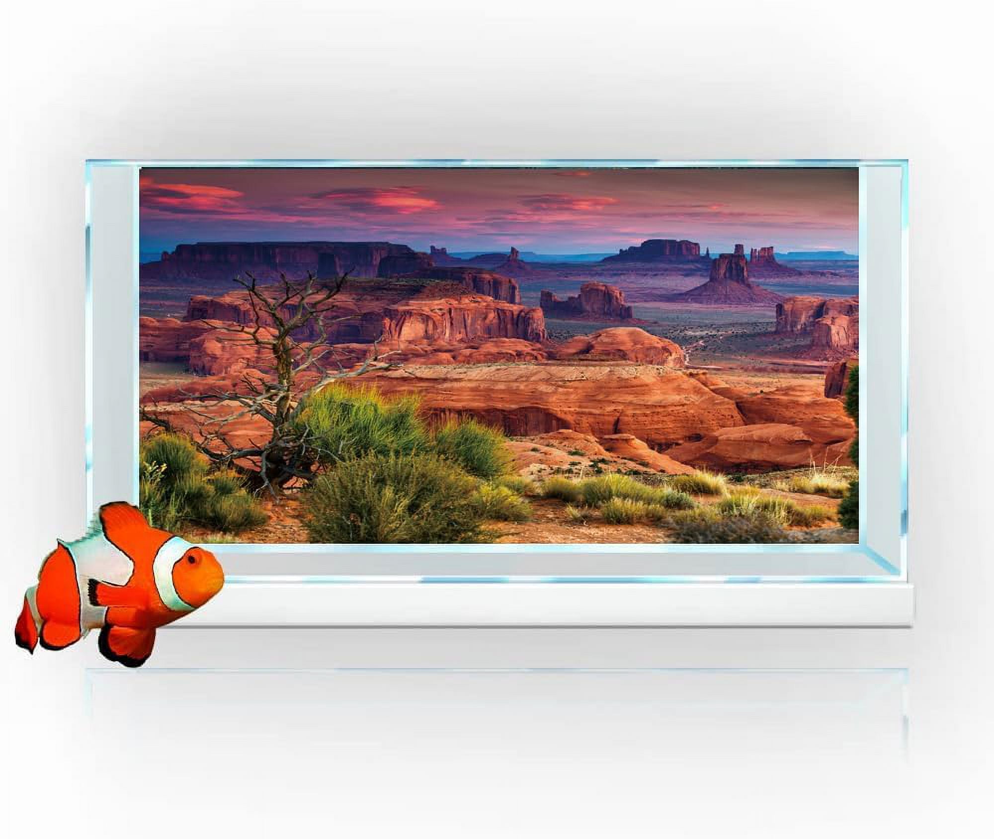 48X24IN Desert Rock Cactus Oasis Reptile Habitat Background, Natural ...