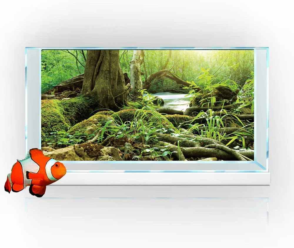 48X24IN Green Forest Tree Reptile Habitat Background Terrarium ...